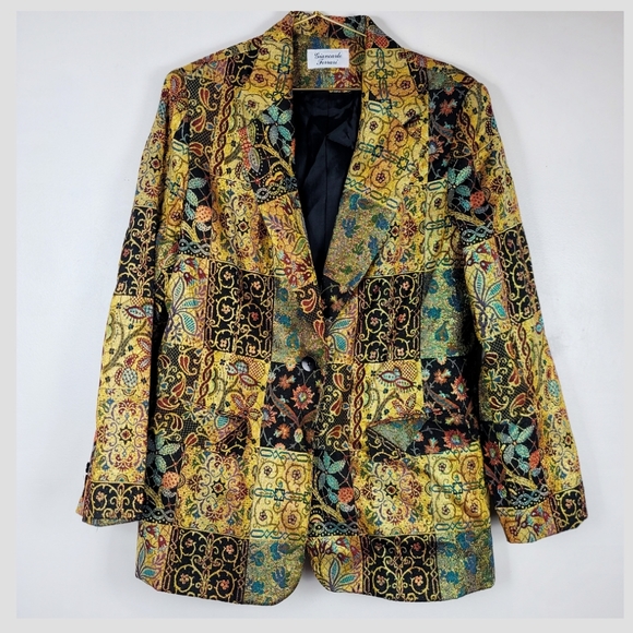 Vintage | Jackets & Coats | Vintage 8s Giancarlo Ferrari Jaquard Lame Mosaic Metallic Jacket ...